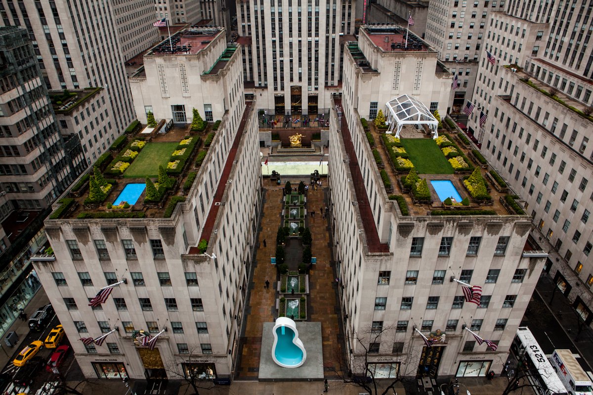 Photos: Rockefeller Center's New Sideways Swimming Pool Installation Is ...